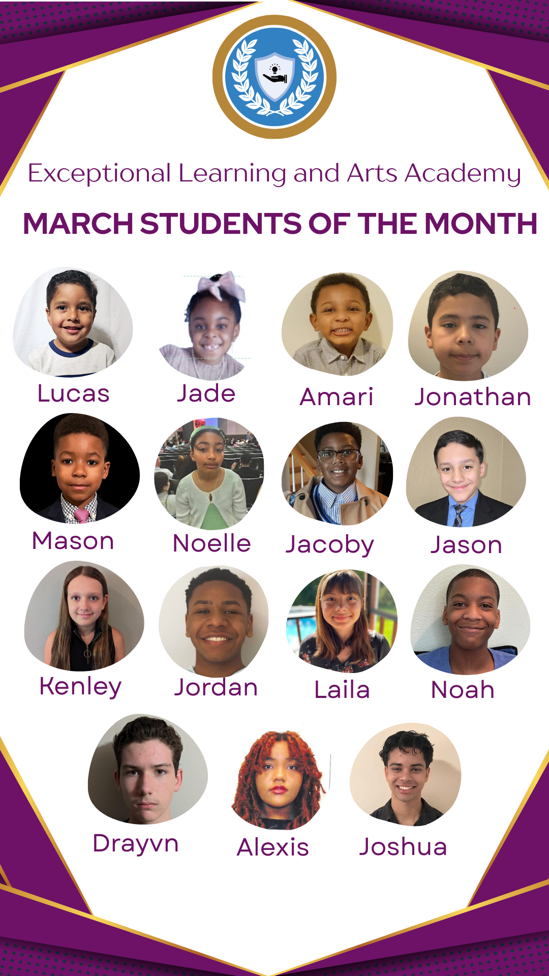 March Students of the Month | 2025 | ELA Academy